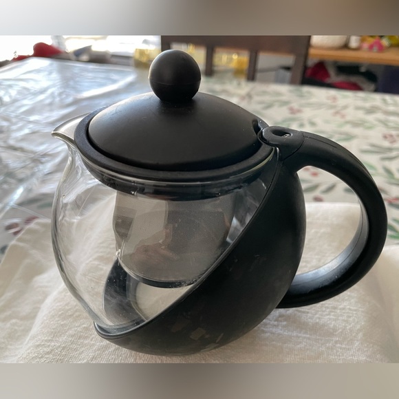 Kitchen | Primula Half Moon Teapot Small Clear Glass And Black Plastic ...